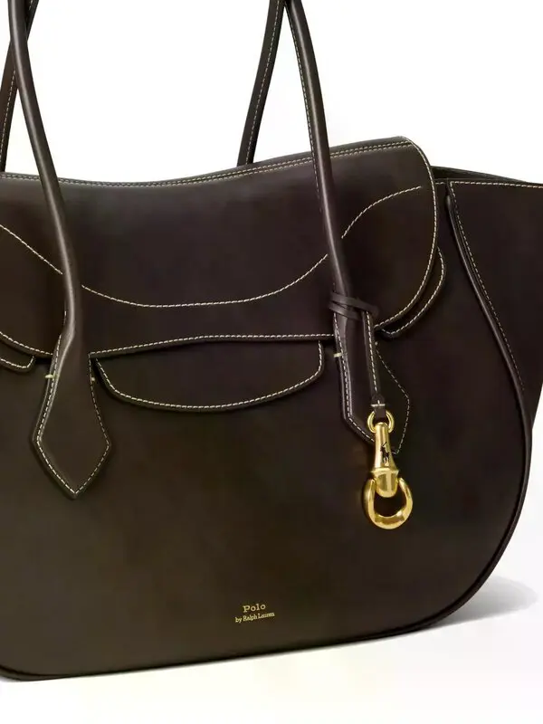 Polo Ralph Lauren Contrast-stitch Leather Tote Bag