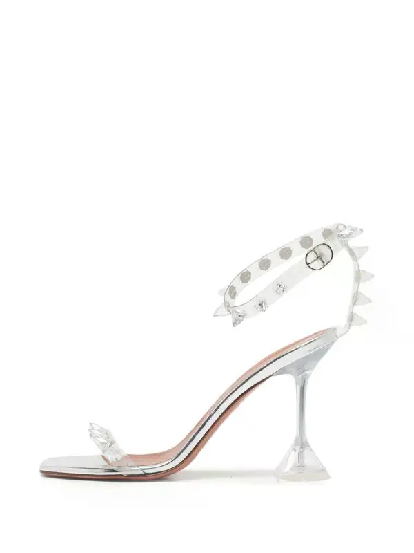 Amina Muaddi Julia Crystal-embellished Heeled Sandals - Silver