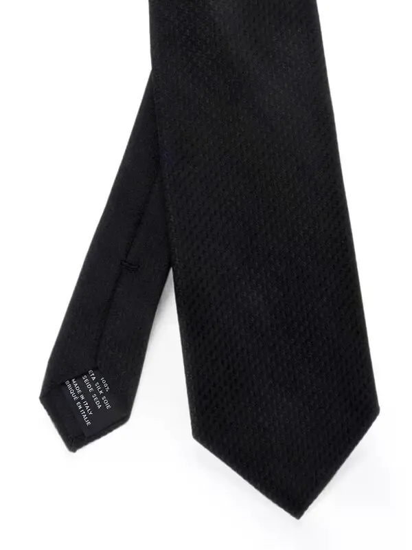 TOM FORD Houndstooth Silk Tie - Black