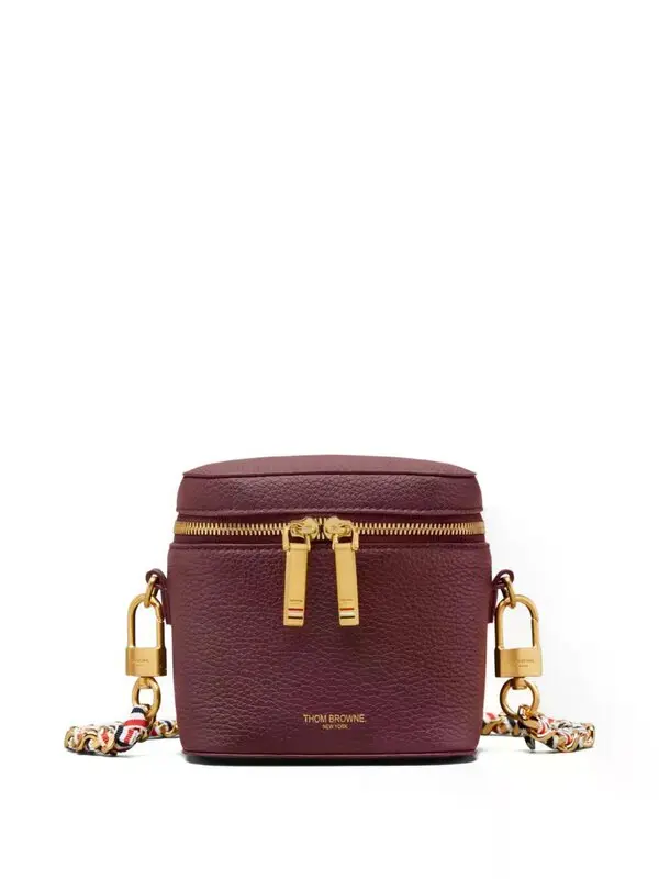 Thom Browne Grained Leather Pouch - Red