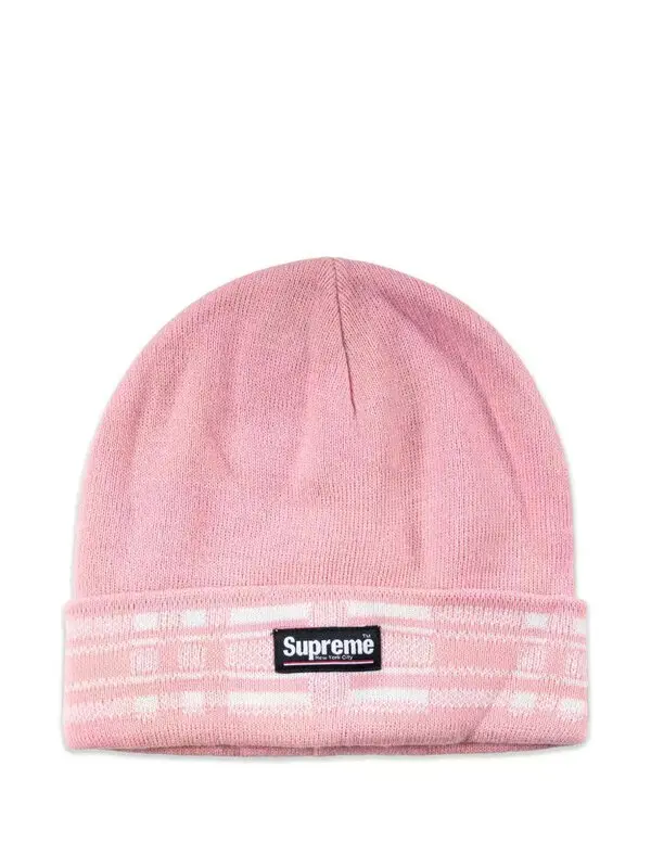 Supreme Plaid Cuff Beanie Hat - Pink