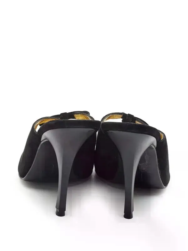 FERRAGAMO Suede Bow Detail Heeled Pumps