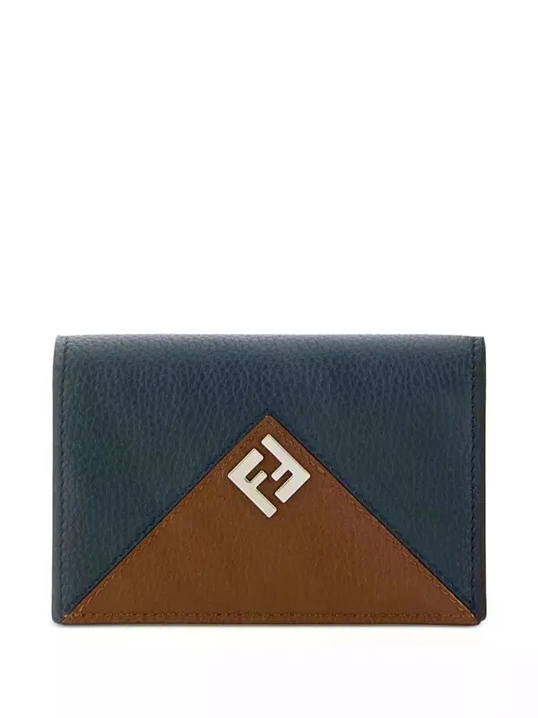 Fendi Lui Ff Logo Leather Card Holder - Blue