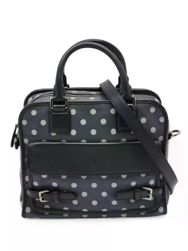 Loewe Cruz Polka Dot Satchel Bag - Blue