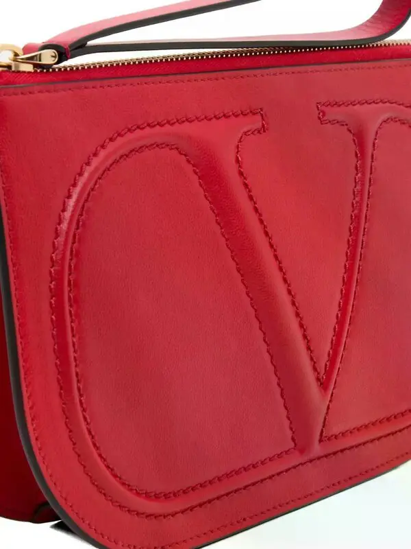 Valentino Garavani Vlogo Walk Calfskin Pouch - Red