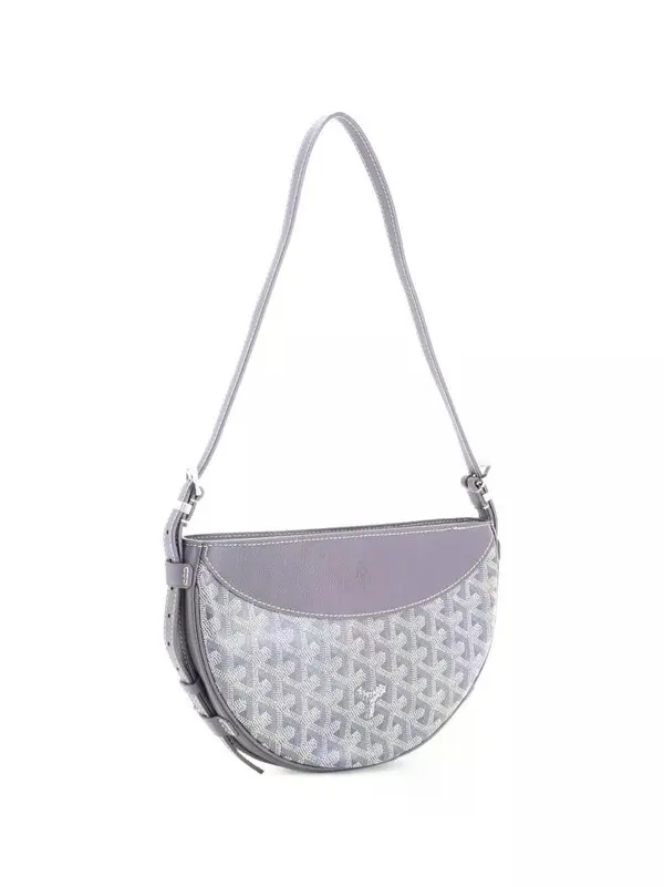 Goyard Hirondelle Coated Canvas And Leather Shoulder Bag - Grey