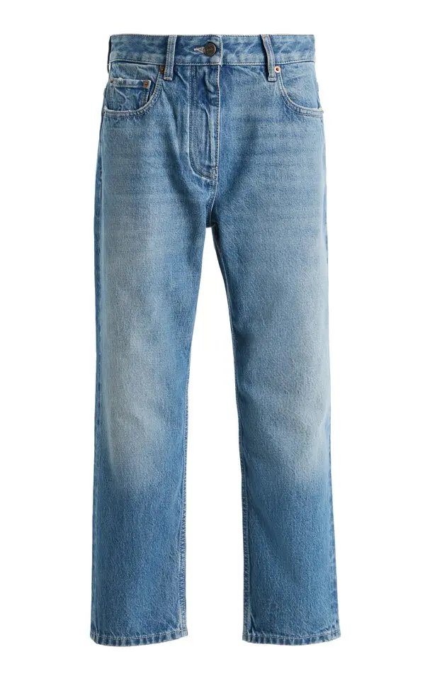 Valentino Garavani Rigid High-rise Straight-leg Cropped Jeans - Blue