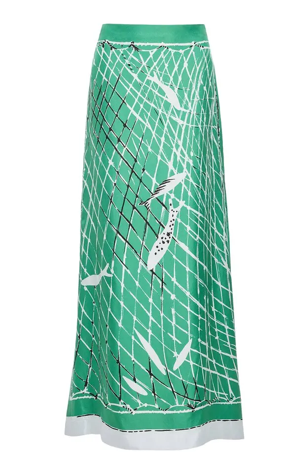 Altuzarra Linnie Silk Maxi Skirt With Artistic - Print