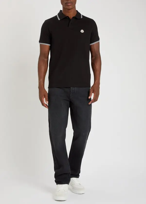 Moncler Logo-appliquéd Piqué Cotton Polo Shirt