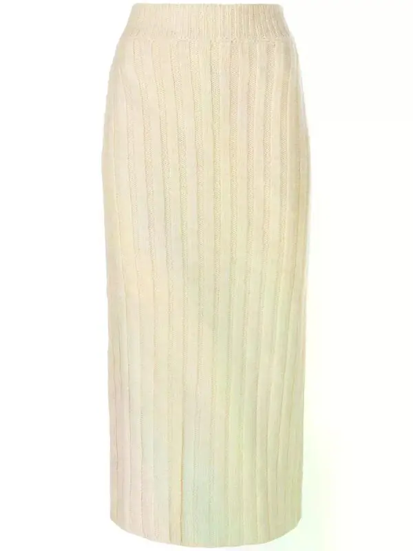 JIL SANDER Ribbed-knit Wool Midi Skirt