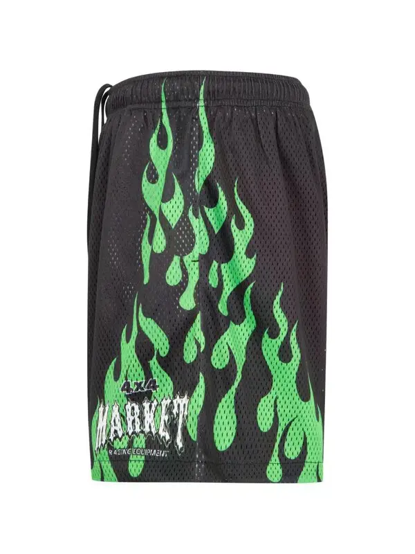 MARKET Toxic Flames Mesh Shorts
