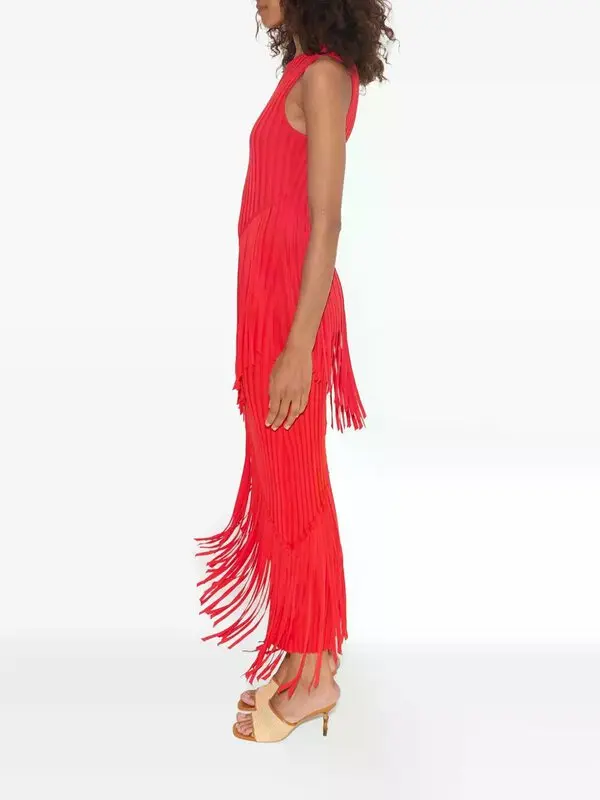 SIMONMILLER Spiral Maxi Dress With Fringe Detail