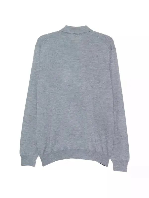 GRAN SASSO Buttoned Long-sleeve Polo Shirt - Grey