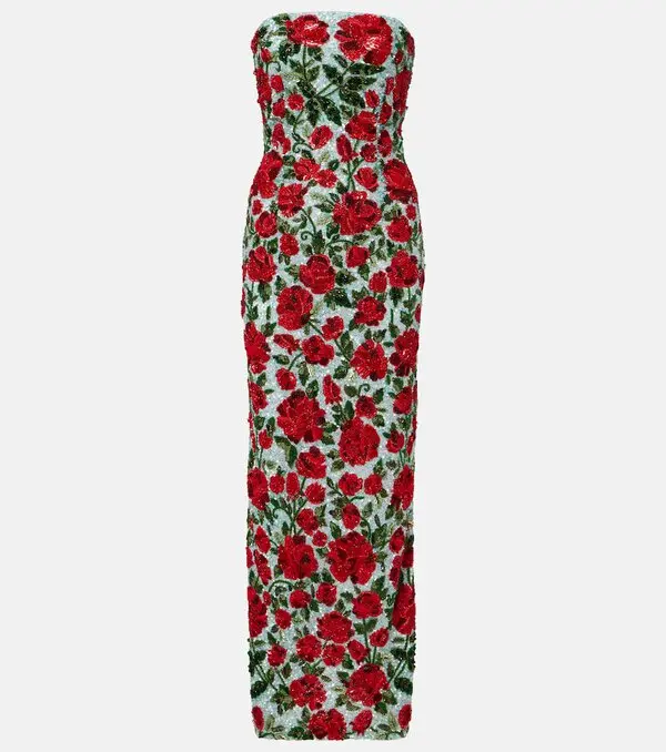 LA FUORI Embellished Bustier Gown - Blue