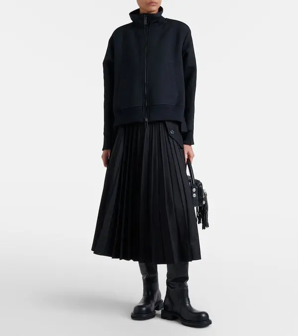Sacai Paneled Zip-up Sweatshirt