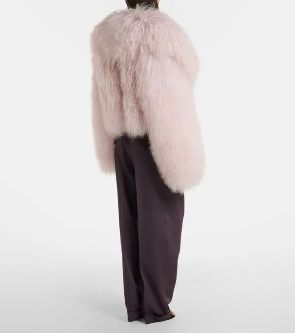 Attico Pleated Virgin Wool Wide-leg Trousers