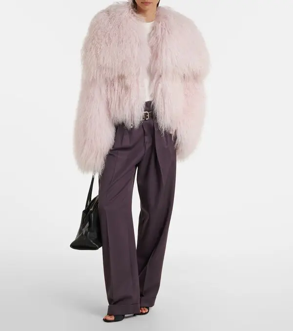 Attico Pleated Virgin Wool Wide-leg Trousers