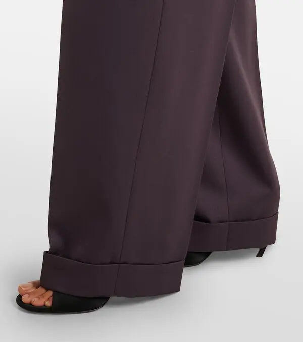 Attico Pleated Virgin Wool Wide-leg Trousers