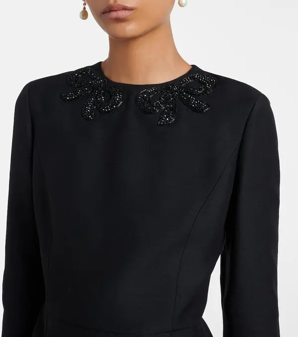 Valentino Garavani Crepe Couture Embellished Mini Dress
