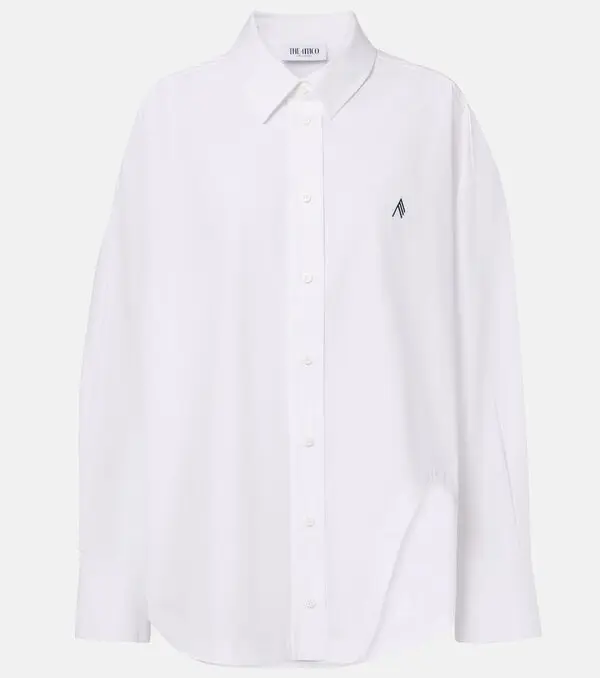 Attico Asymmetrical Cotton Poplin Shirt
