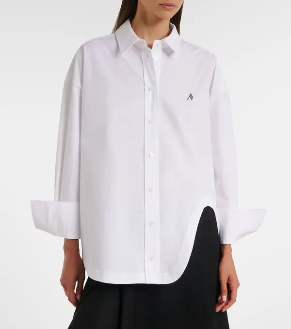 Attico Asymmetrical Cotton Poplin Shirt