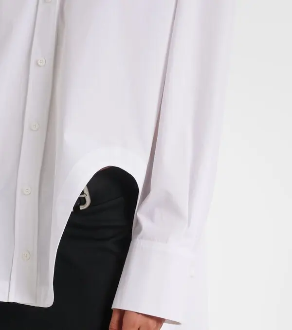 Attico Asymmetrical Cotton Poplin Shirt