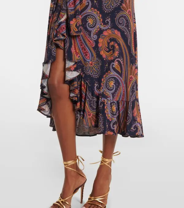 Etro Paisley Print V-neck Wrap Dress