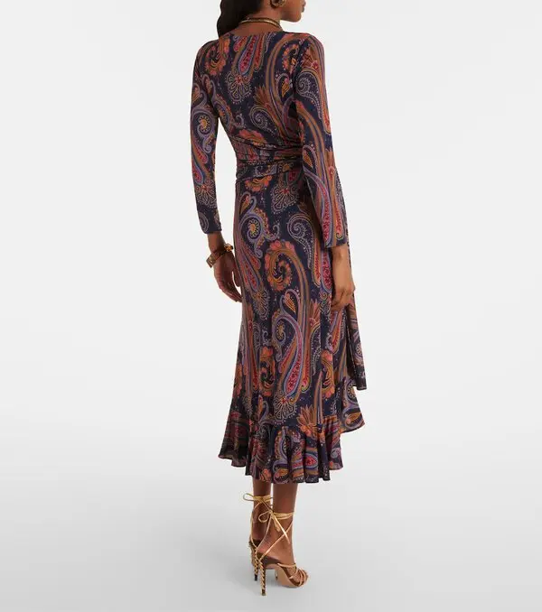 Etro Paisley Print V-neck Wrap Dress