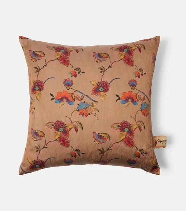THE HOUSE OF LYRIA Galbano Floral Cushion - Brown