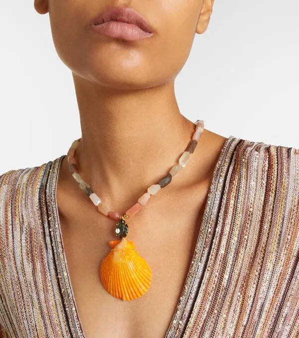 JENNIFER BEHR Syrena Embellished Pendant Necklace