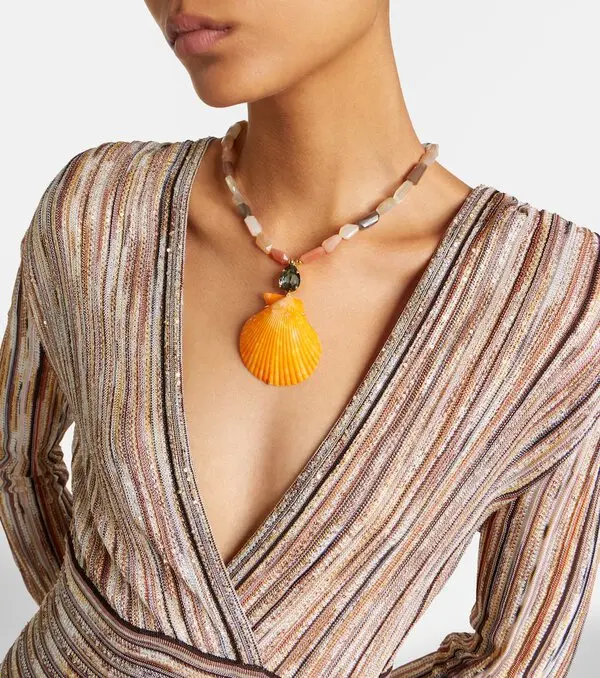 JENNIFER BEHR Syrena Embellished Pendant Necklace