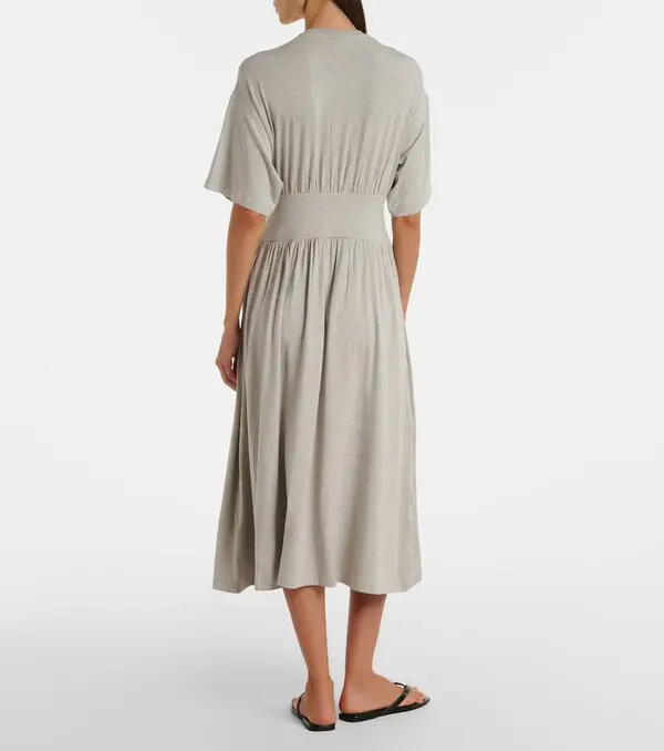 TOTEME Gathered Midi Dress - Grey