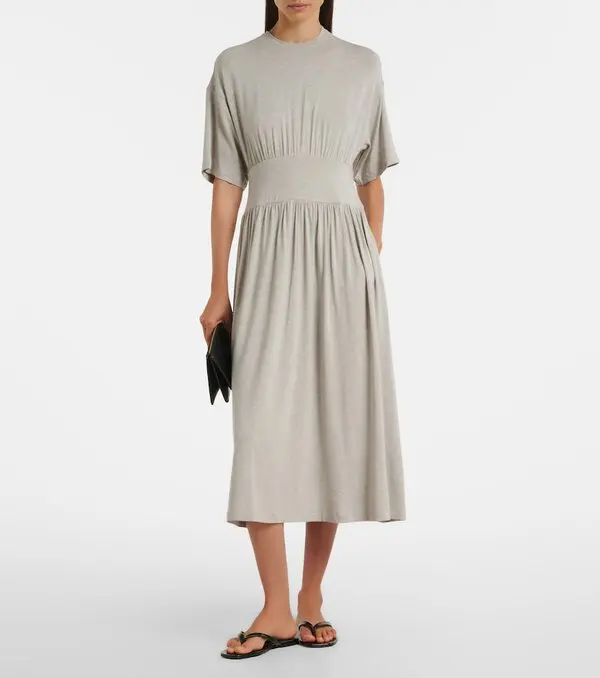 TOTEME Gathered Midi Dress - Grey