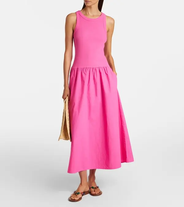 Velvet By Graham & Spencer Romilly Cotton-blend Midi Dress