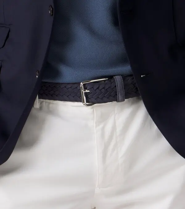 TOD'S Braided Suede Belt - Blue