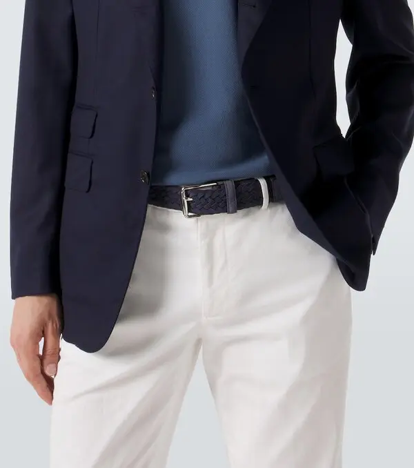 TOD'S Braided Suede Belt - Blue