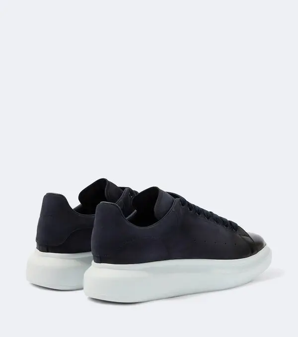 Alexander McQueen Oversized Suede-trimmed Leather Sneakers - Blue