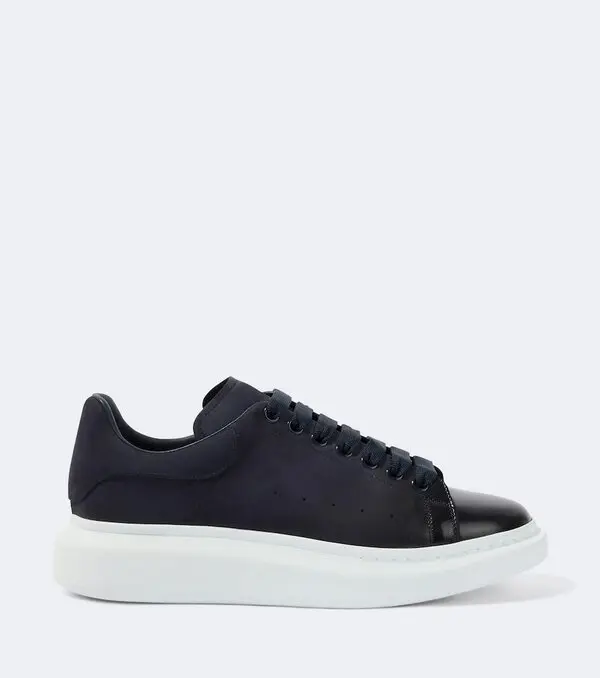 Alexander McQueen Oversized Suede-trimmed Leather Sneakers - Blue