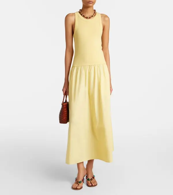Velvet By Graham & Spencer Romilly Cotton-blend Midi Dress