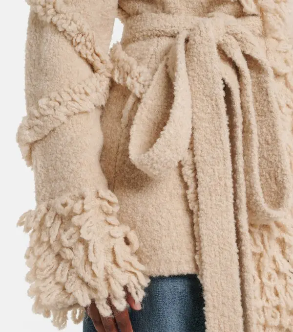 Attico Fringed Wool And Cashmere-blend Cardigan