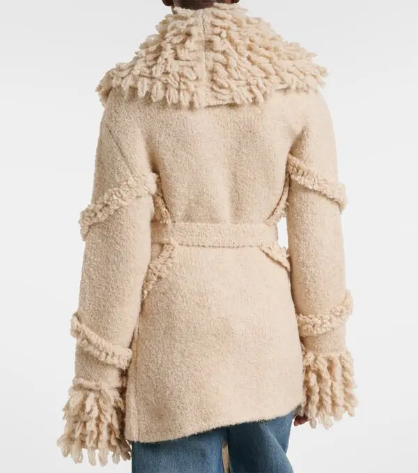 Attico Fringed Wool And Cashmere-blend Cardigan