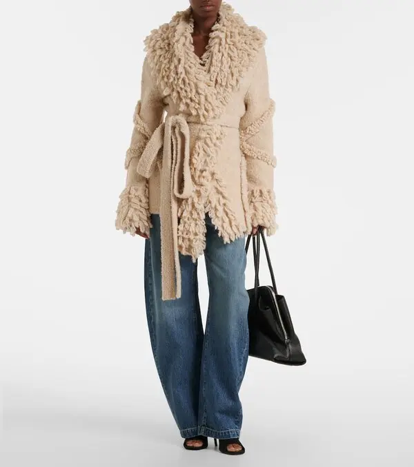 Attico Fringed Wool And Cashmere-blend Cardigan