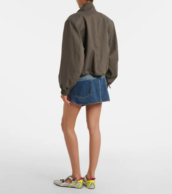 Attico Denim Miniskirt With Cutout Detail