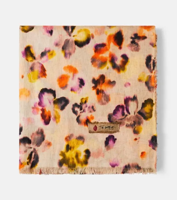 THE HOUSE OF LYRIA Firmamento Floral Linen Blanket - Multicoloured