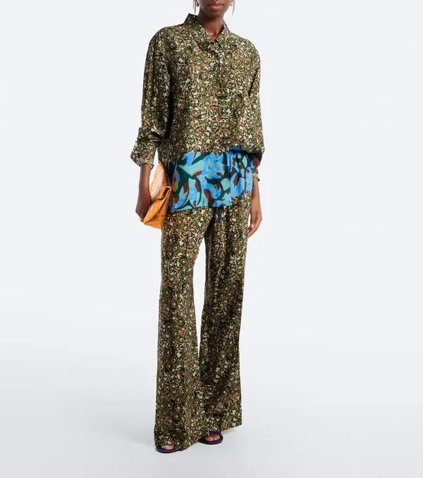Dries Van Noten Printed Wide-leg Trousers - Multicoloured