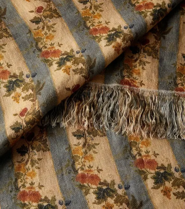 THE HOUSE OF LYRIA Tormento Floral Striped Linen Tablecloth - Multicoloured