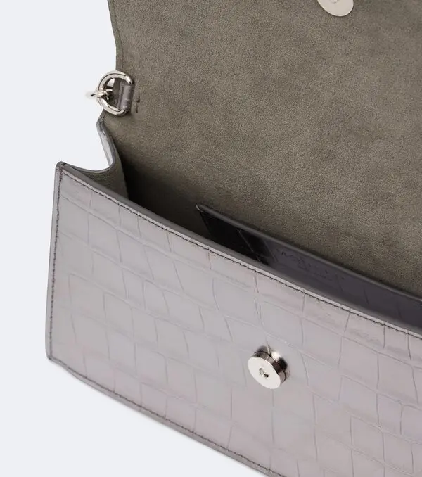 Alexander McQueen Skull Croc-effect Leather Clutch
