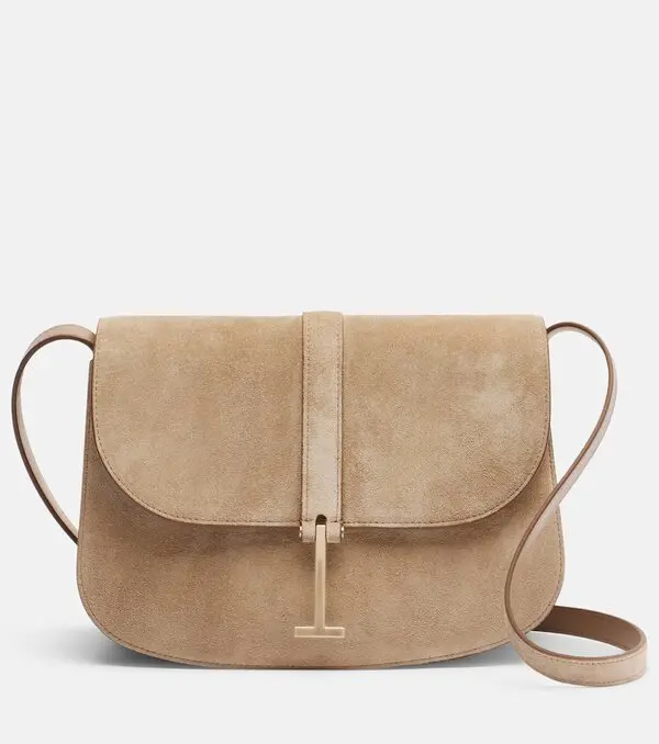 TOM FORD Kara Suede Crossbody Bag - Beige