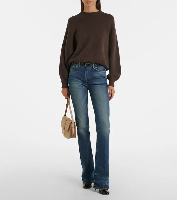 TOM FORD Kara Suede Crossbody Bag - Beige