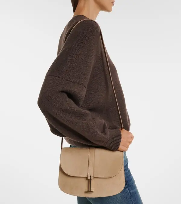 TOM FORD Kara Suede Crossbody Bag - Beige